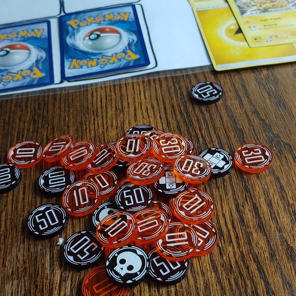 Acrylic Tokens Set - TCG Damage Counters Base Set - Etsy