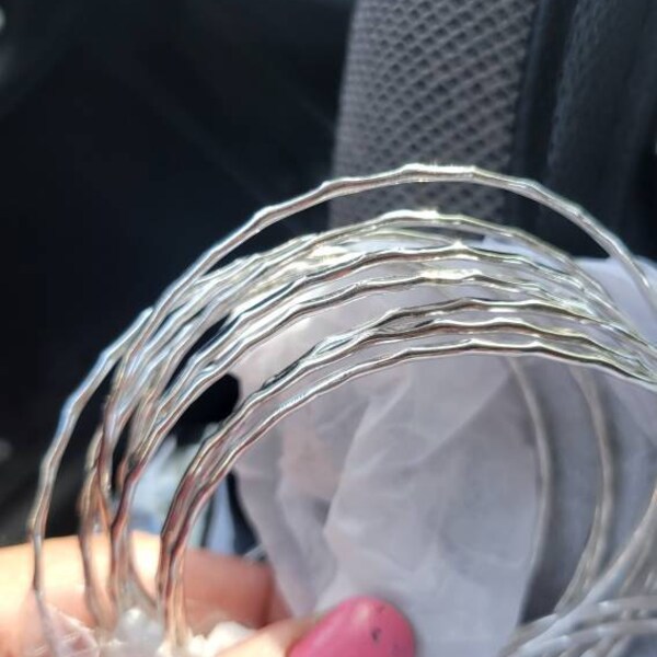 12 Pcs. Set of Bangles, 925 Sterling Silver Bangles, Stacking Bangles ...