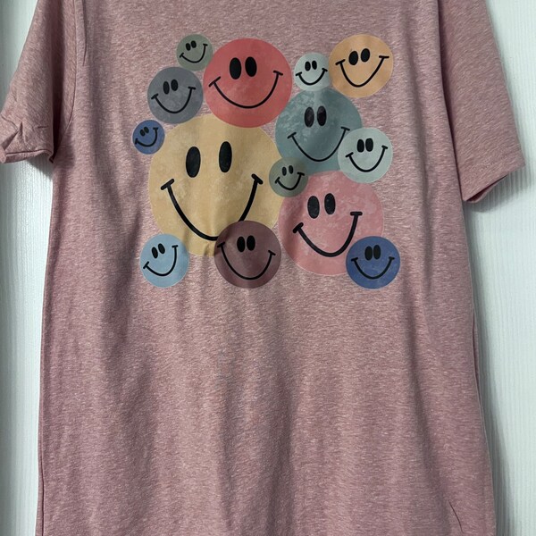 Smiley Face DTF Transfers, Ready to Press, T-shirt Transfers, Heat ...