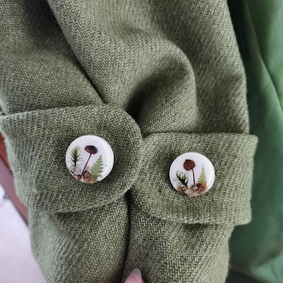 Floral Handmade Buttons 30mm in Pieces not Sets/ Epoxy Resin Buttons ...