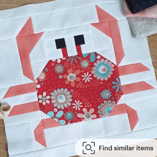 Crab Nautical Quilt Block Pattern, Machine Pieced, Digital PDF Instant ...