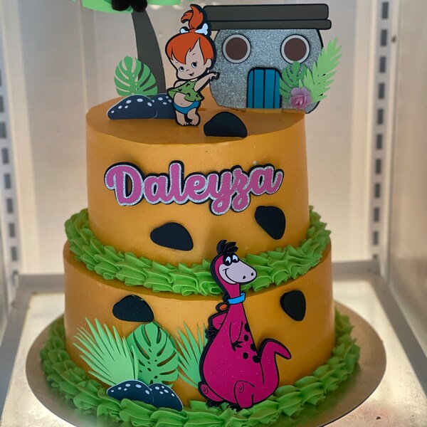 Pebbles Cake Topper, the Flintstones Theme Cake Topper, Pebbles Party ...