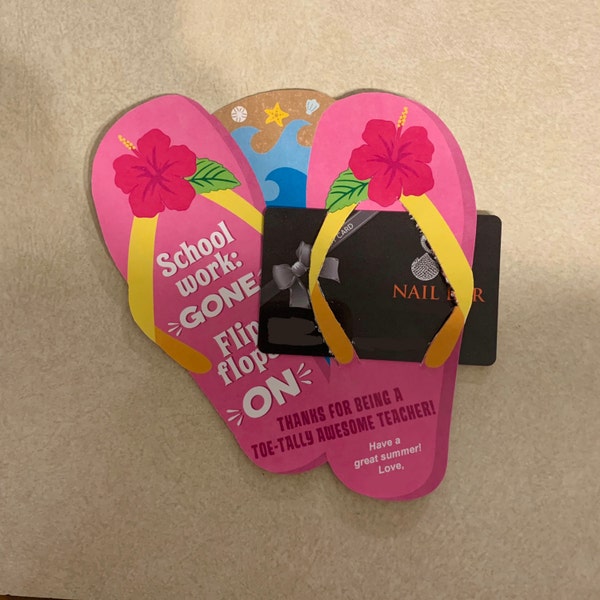 Flip Flop Teacher Gift Printable, Nail Polish Gift, Nail Salon Gift ...