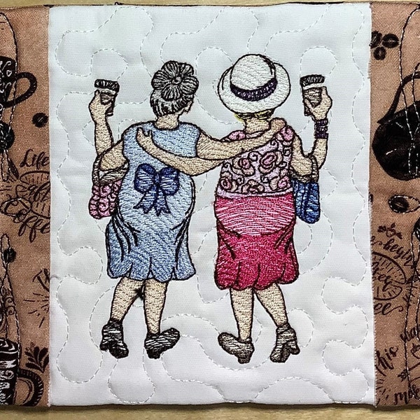 FRIENDS With Coffee EMBROIDERY - Girlfriends, Women, Friendship - Fits ...