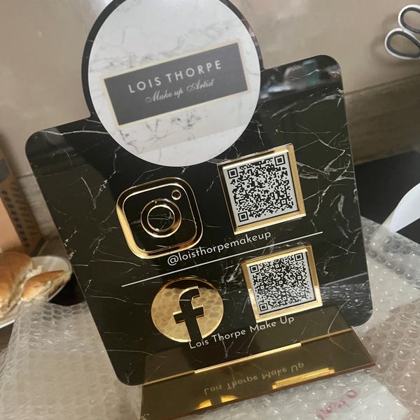 Multi QR Code Instagram Facebook Business Social Media Sign | Salon ...