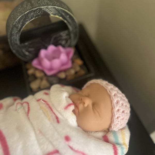 22-27 Weeks Baby Micro Preemie Crochet Baby Hat, NICU Warrior Hospital ...