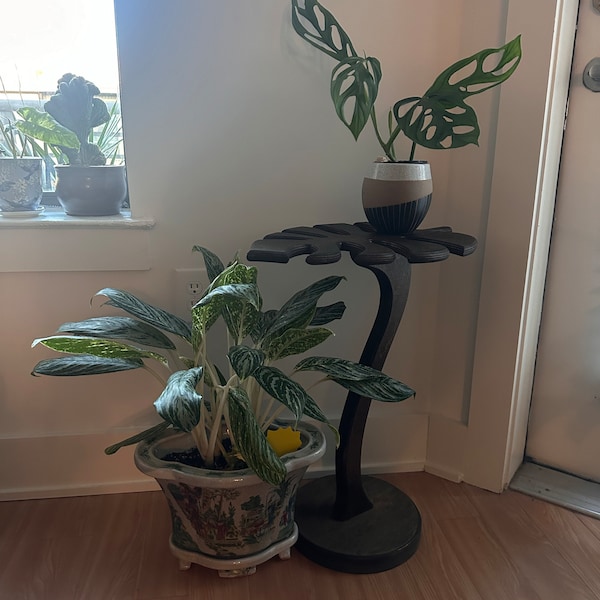 Monstera Table, Plant Stand, Side Table, Monstera Plant Stand, Indoor ...