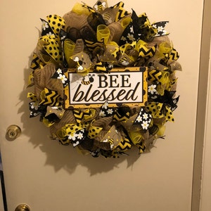 Bee Blessed Wreath, Bee Wreath, Spring Wreath, Summerwreath, Everyday ...