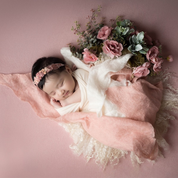 Newborn Backdrop Fabric Angora, Newborn Fabric Beanbag Backdrop ...