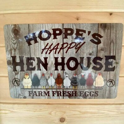 Happy Hen House Sign Chicken Coop Swag Personalized Vintage Design ...