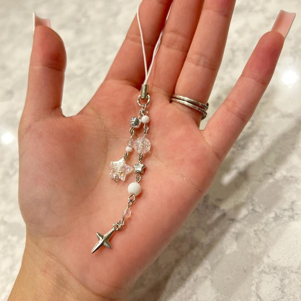 Y2k Star Necklace | Silver Star Pendant | Grunge Jewelry | Beaded Charm ...