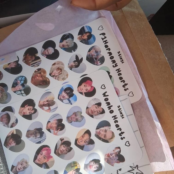 Custom Hearts Sticker Sheet | 20 Pcs | Aesthetic Cute Kpop Stickers for ...