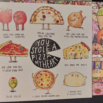 You Stole A Pizza My Heart Pizza Pun Love Card Anniversary Valentines ...