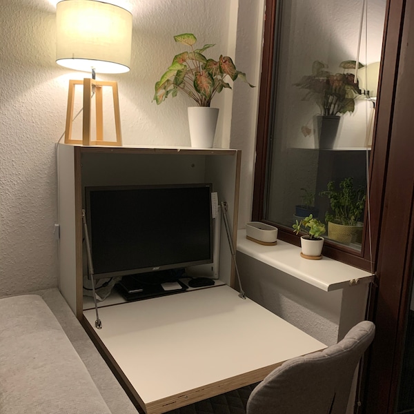 27” MONITOR DESK• -premium White- Office Desk Home Office Work Space ...