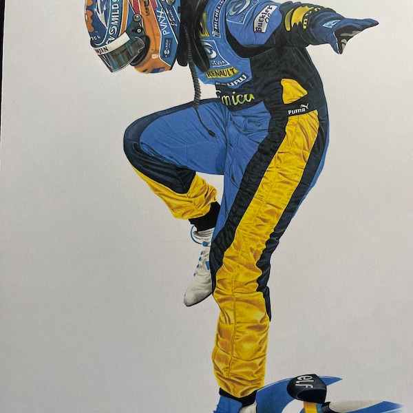 Limited Edition Print of Drawing | Fernando Alonso 2006 | Renault F1 ...