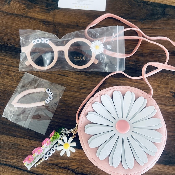 Custom Flower Daisy Girl Proposal Gift Box With Sunglasses, Toddler ...