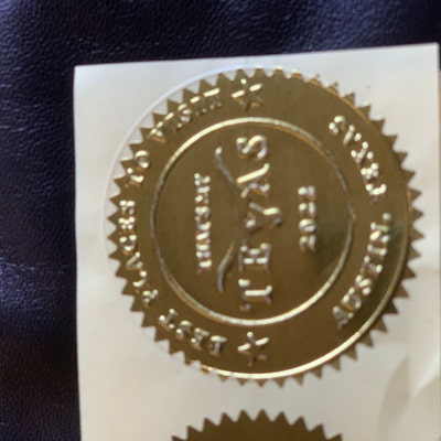 Embosser Foil Stickers 2 or 1.75 Self Adhesive Glossy Silver Seal ...