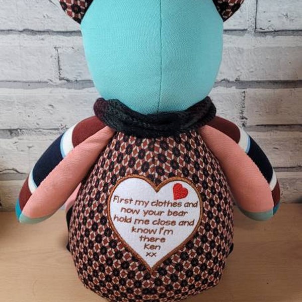 Personalised Heart Shaped Memory Patch Memory Bear Patch Memory Cushion Patch Embroidery Patch ...