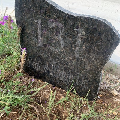 Natural Granite Stone Engraved Personalized House Sign and GARDEN Rock ...