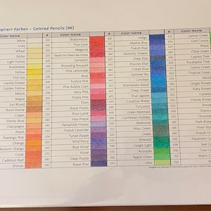 Prismacolor Premier 150 Colored Pencil Set DIY Color Chart / Swatch ...