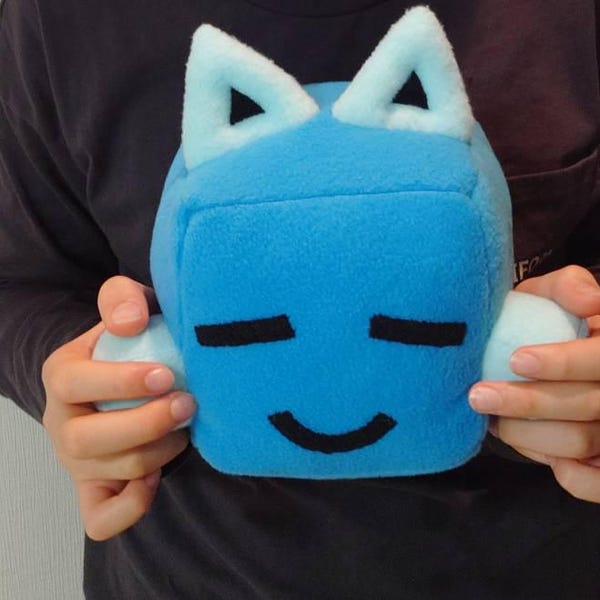 Big Cube Plush Toy – JSAB Inspired, Handmade Blue Fleece Plushie - Etsy
