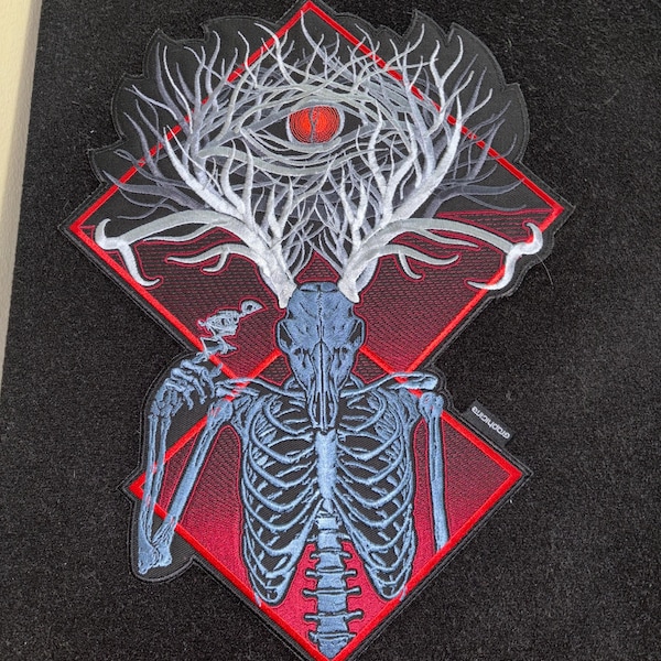 Deer Skeleton Patch: Wendigo Mythical Medieval Animal Goth Embroidered ...