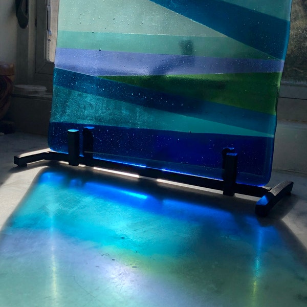 Stained Glass Display Stand. Black Metal Wrought Iron Frame for Fused ...