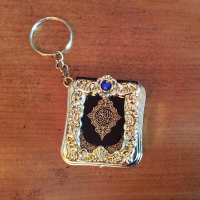 Islamic Full Mini Arabic QURAN KORAN ALLAH Muslim Key Ring Chain القرآن ...