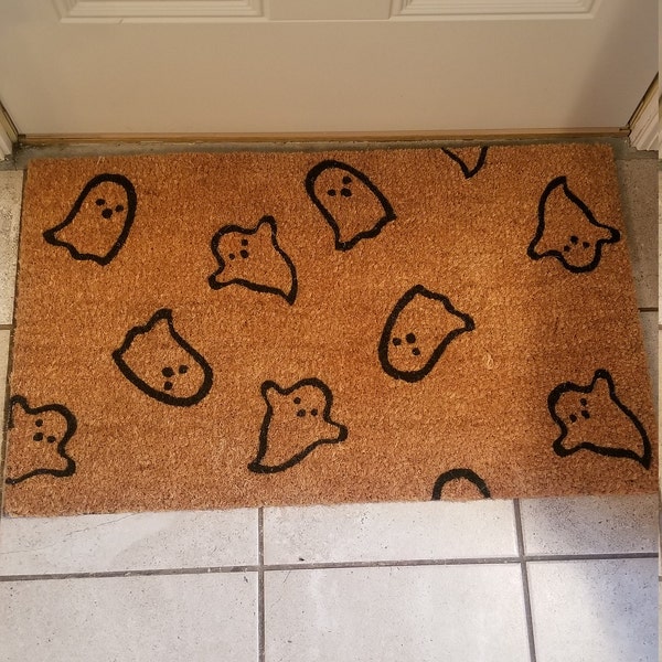 Halloween Doormat, Ghost Doormat, Ghost Decor, Halloween Decor Outdoor ...
