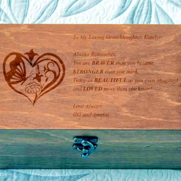 Custom Quote Wooden Box, Custom Poem on Box, Memory Box, Engraved Quote ...