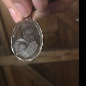 Laser Engraved 2D Crystal Necklace With Your Personalized Photo - Etsy