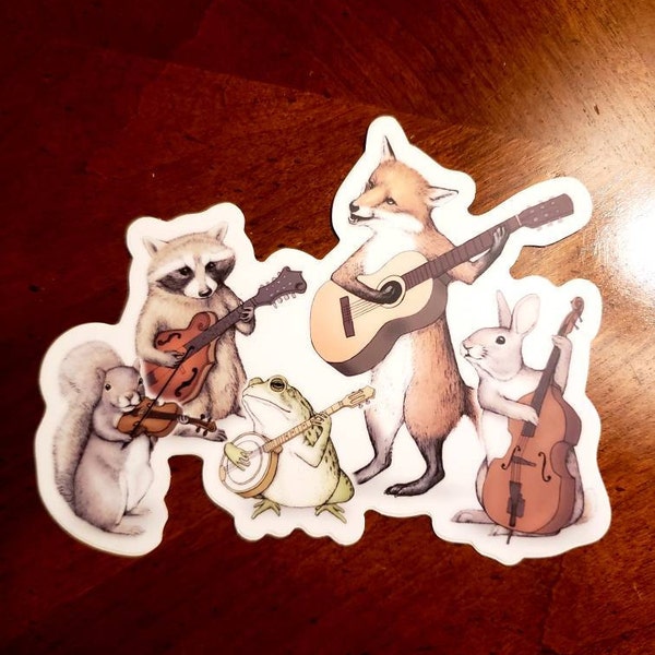 Bluegrass Vinyl Sticker Animal Band Bumper Sticker - Waterproof Water ...