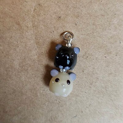 Siamese Cat / Himalayan Cat / Birman Cat Glass Beads, Clip on Charm ...