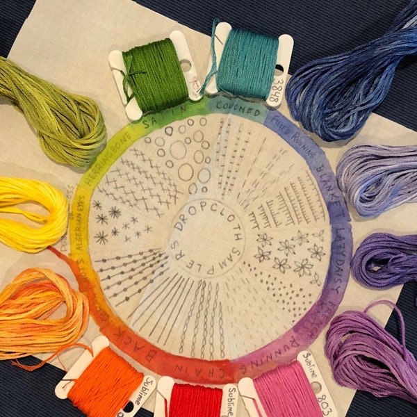 Color Wheel Embroidery Sampler by Dropcloth - Etsy