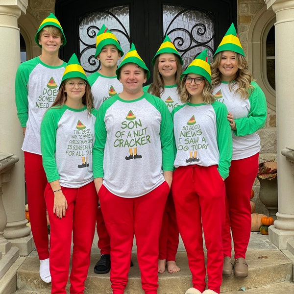 Christmas Movie Raglan Elf Quote He's an Angry Elf Holiday Shirt UNISEX ...