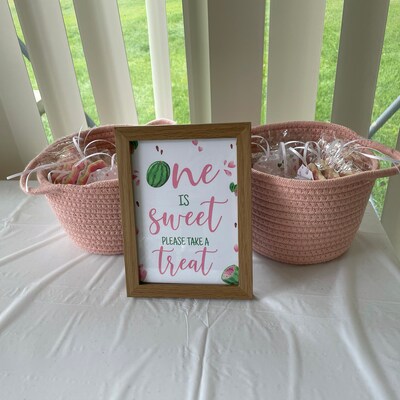 Watermelon One is Sweet Please Take a Treat Sign, Pink Watermelon ...