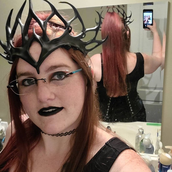 Evil Queen Leather Crown Stoned Headpiece of Thorns * Dark Fairy Queen ...