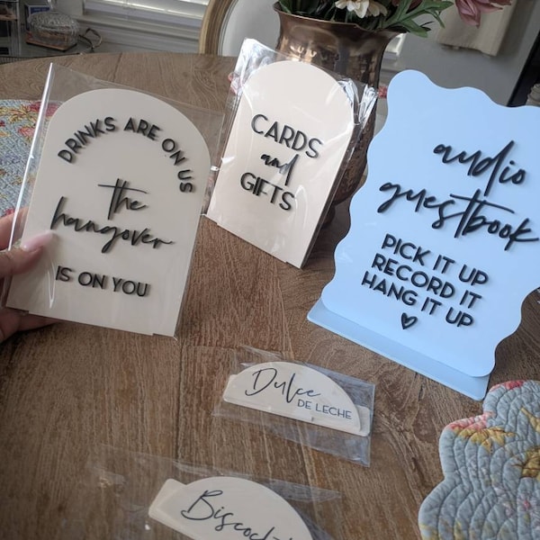 Acrylic Arch Food Buffet Sign | Acrylic Wedding Sign | Wedding Decor ...