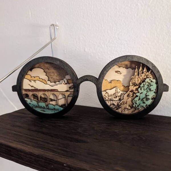 Wizard Glasses Decoration- Wood Glasses - Book Decoration- Wizard ...