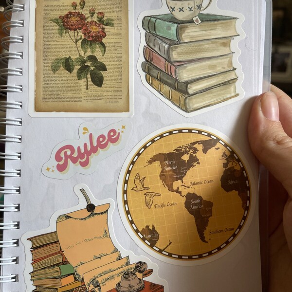 Retro Font Art Custom Name Stickers, Personalized Name Sticker ...