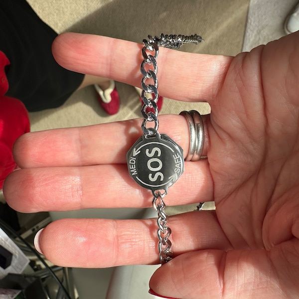 Unisex Medi Safe SOS Rose Gold Mesh Watch Strap Bracelet, Medical Alert ...