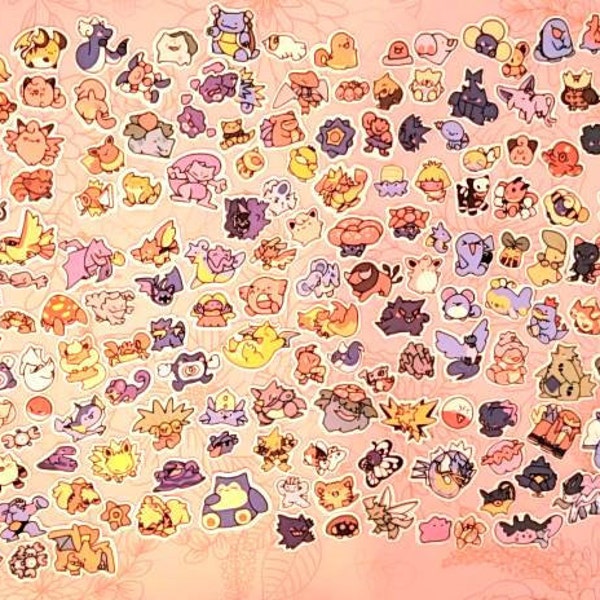 152-251 Mini Poke Stickers | All Gen 2 Johto Mons | Die-cut Waterproof ...