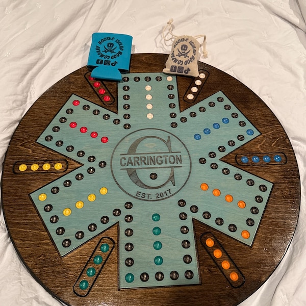 Wooden Carbles Board Game With Dice and Marbles, Free Personalization ...