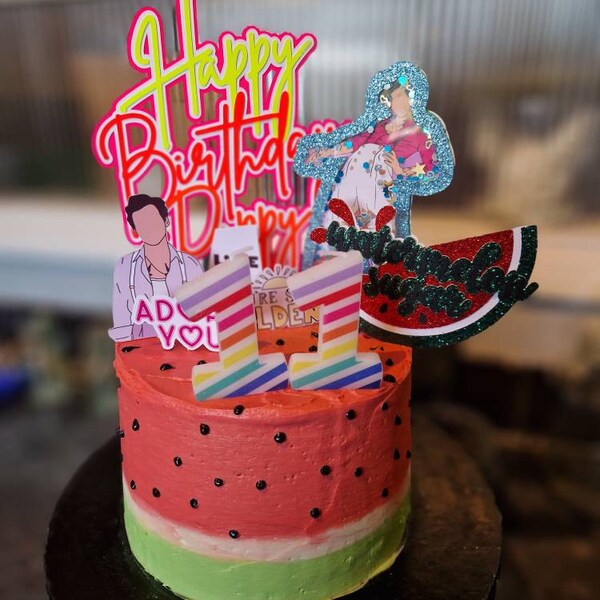 Neon Birthday Cake Topper Neon Birthday Party 80s Party Rave Party ...