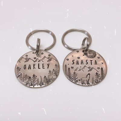 Wilderness Dog Tags Wolf Dog Tags Custom Dog Tags - Etsy