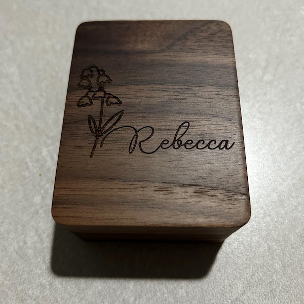Thin Ring Box, Rotating Engagement Ring Box, Personalized Ring Box ...