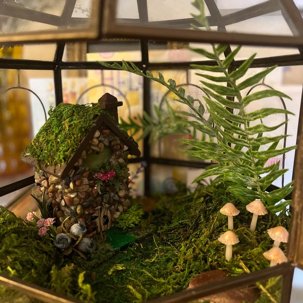 Mini STONE FAIRY HOUSES 3 Styles Available With Stained Glass Windows ...