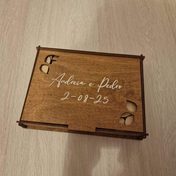 Wedding Card Box, Family Tree Card Box With Slot for Wedding, Rustic ...