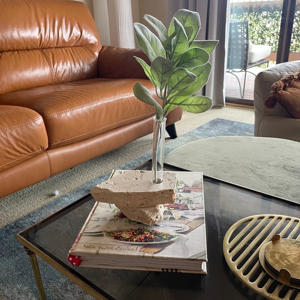 Propogation Plant Single Stem Bud Vase Premium Travertine Stone Vase ...
