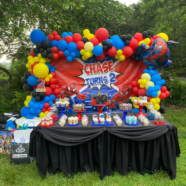 Spider Man Backdrop Banner, Spider-man Birthday Background, Superhero ...
